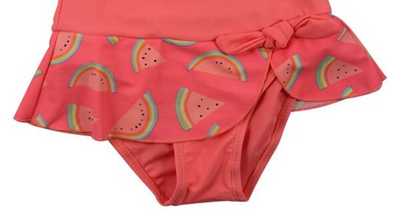 China Custom Orange Watermelon Ruffle Girls One Piece Swimsuits ...