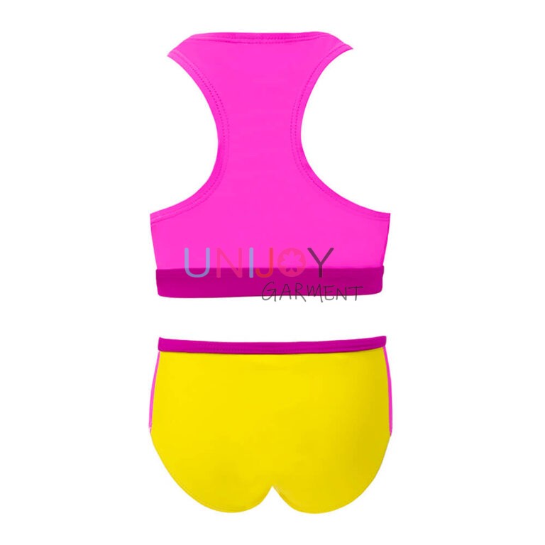 Custom Neon Bikini Bright Yellow Color Swimwear for Girls