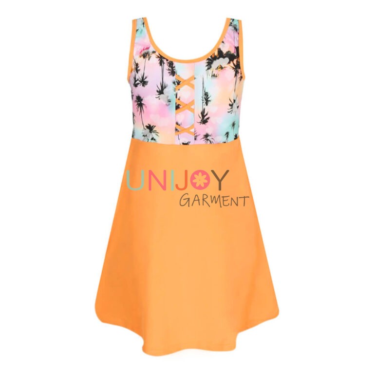 Custom Swimming Costumes Girls One-piece Swim Dress - Unijoy